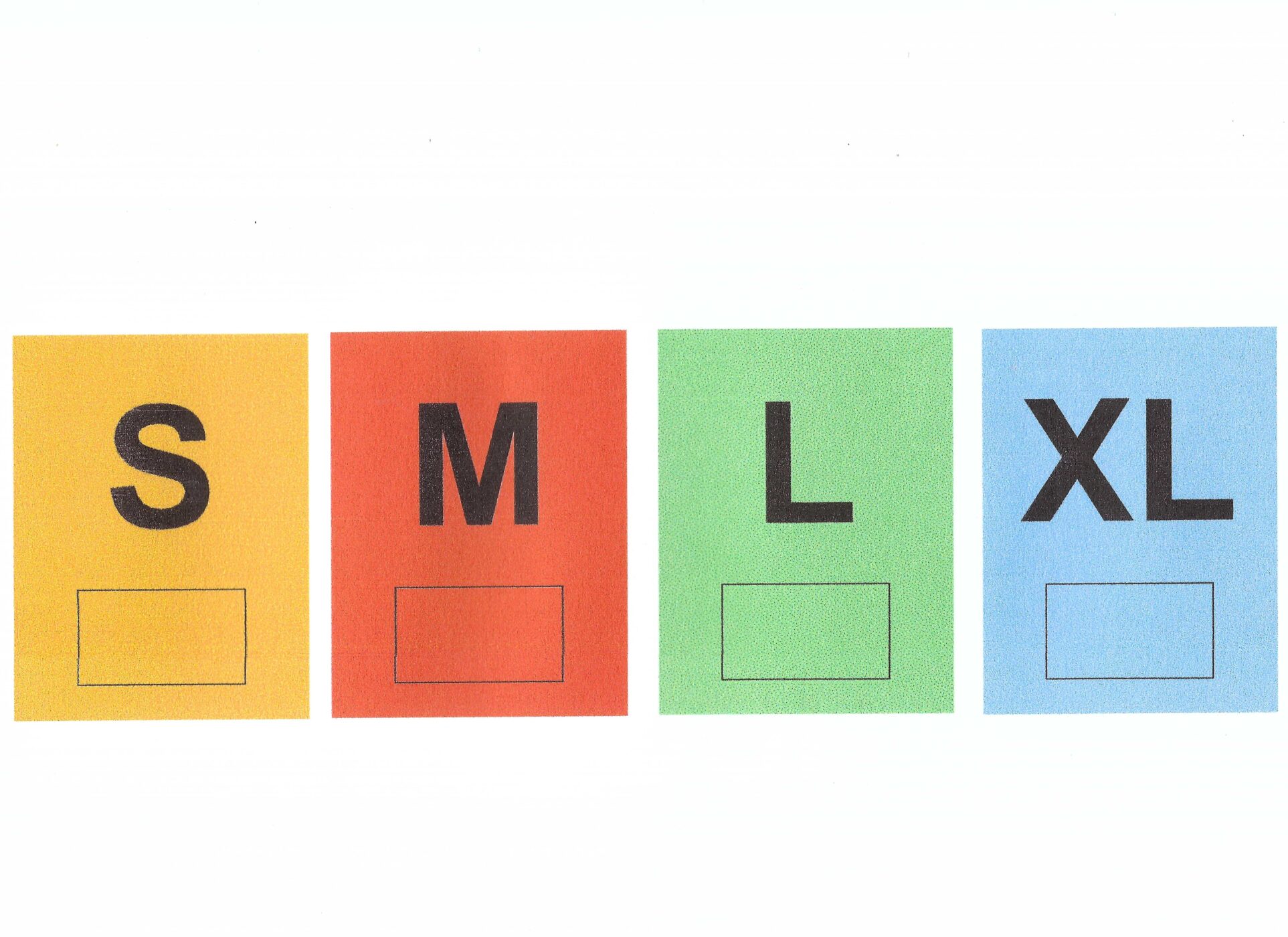 Color Size Tag 1.2" x 1.57" With Label Box for Pricing - Freedom ...