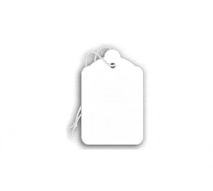 Plain White Hanging Tags With String Attached 1 3/8" x 2 1/8" - Freedom ...