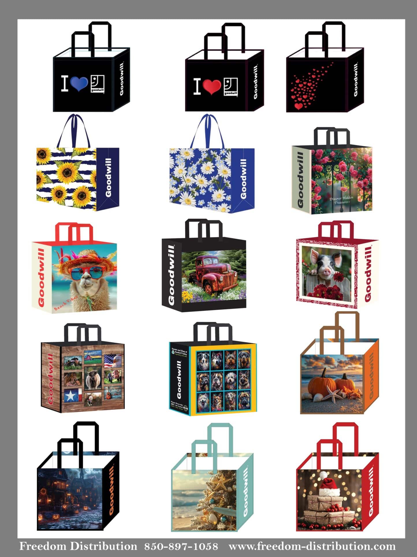 Sturdy Reusable Goodwill Branded Shopping Bags Sold by Case 1 Pallet ...